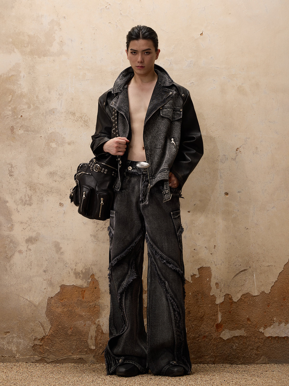 Personsoul Motorcycle Denim Leather Jacket – personsoul