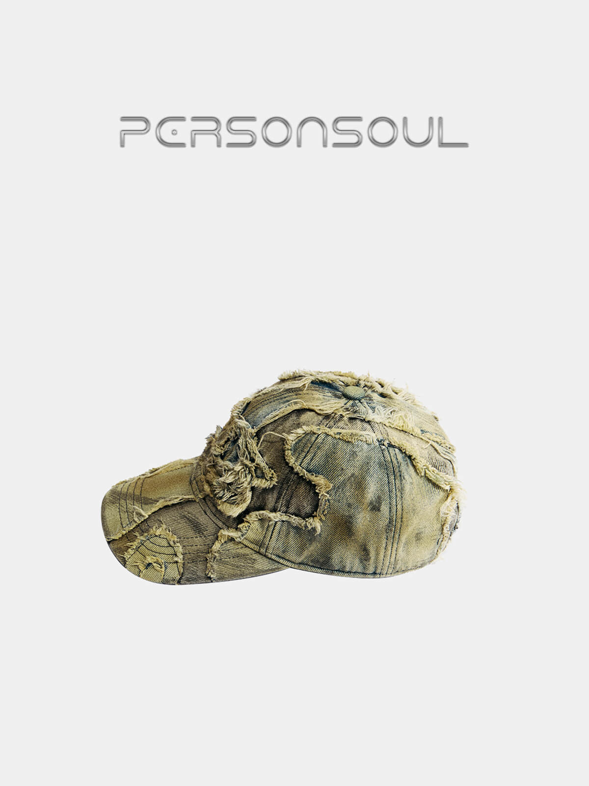Personsoul Distressed Denim Baseball Cap - personsoul