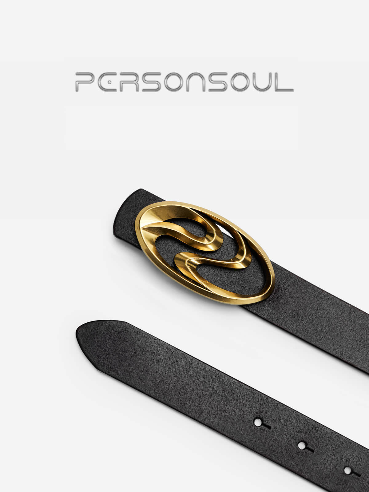 Personsoul Logo Silver-Plated Leather Belt - personsoul