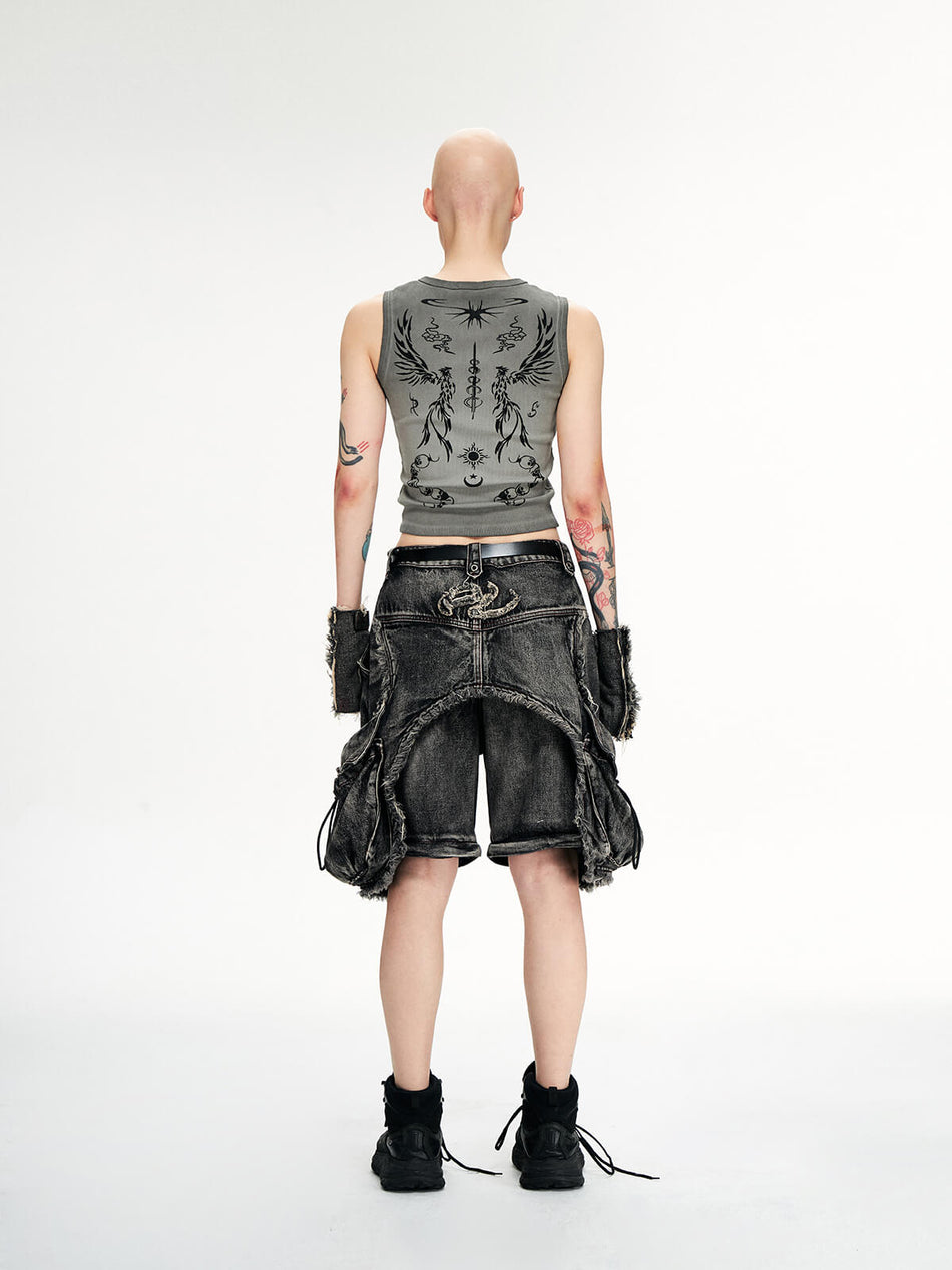 Personsoul Totem-Inspired Cropped Tank Top - personsoul