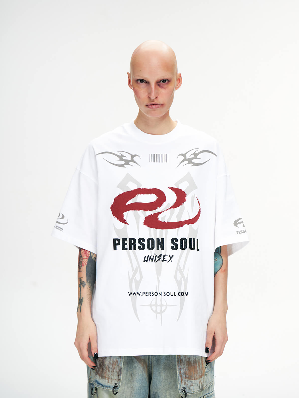 Personsoul Basic Logo Washed Oversized T-Shirt - personsoul